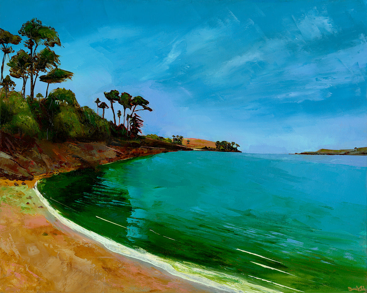 Durgan Beach, Cornwall, Cornish Art Greeting Card – saraheddyart
